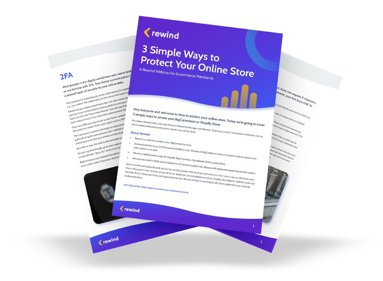 Ebook: 3 simple ways to protect your online store - Rewind