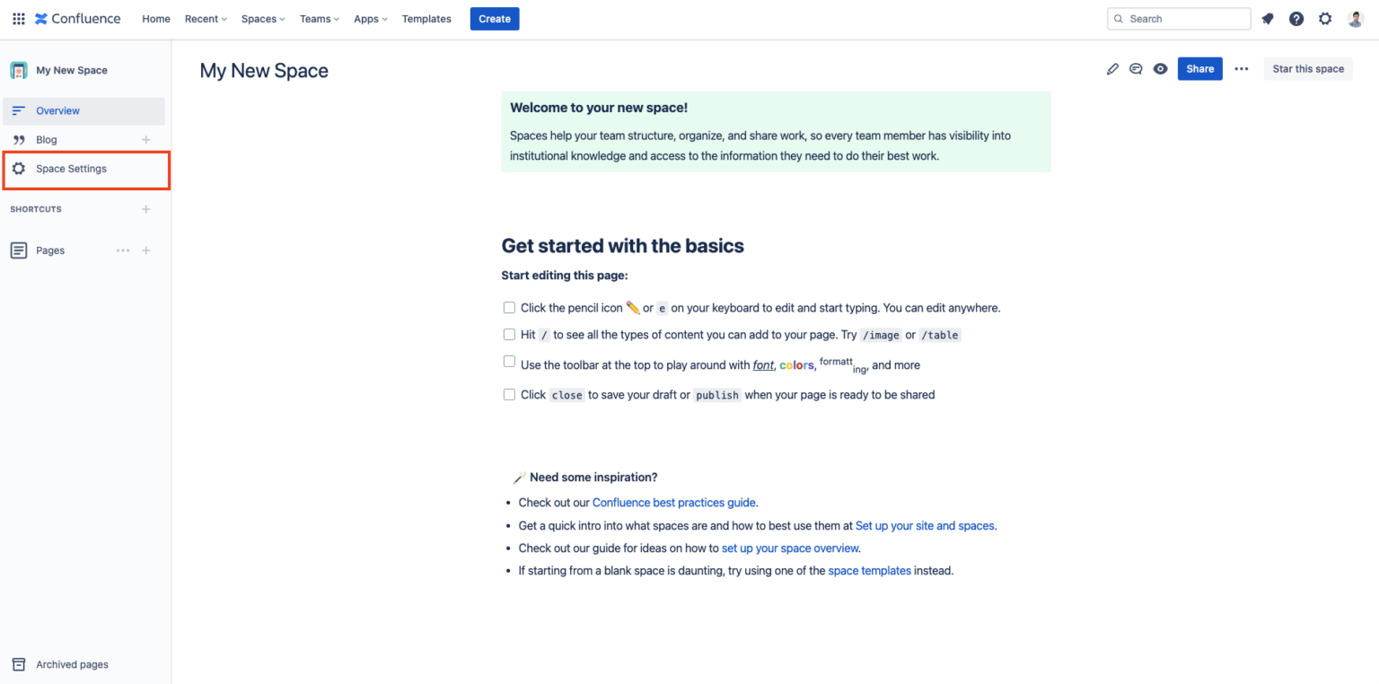 How to restore spaces in Confluence