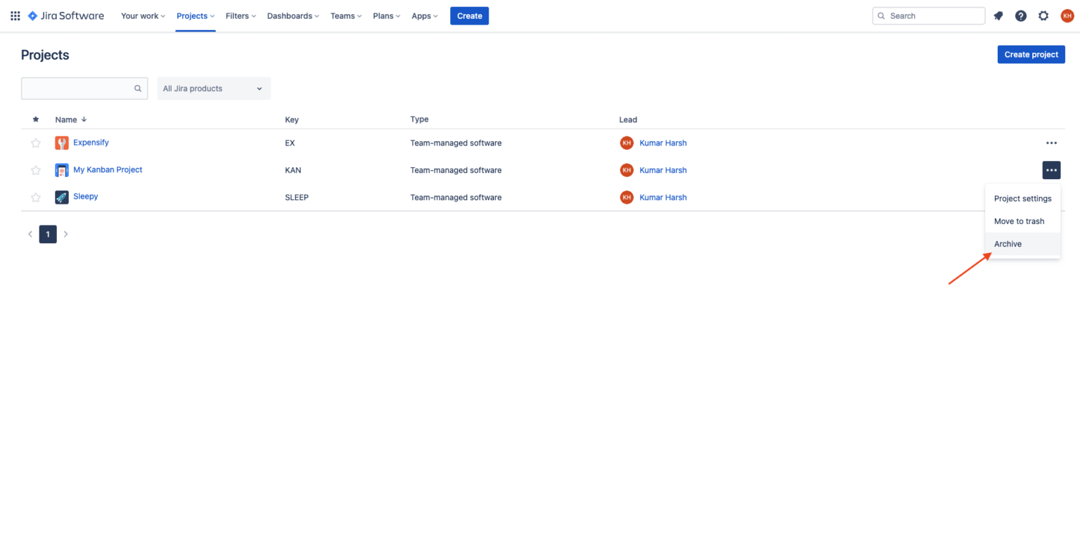 How to restore deleted projects in Jira