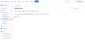 How to restore a deleted page in Confluence