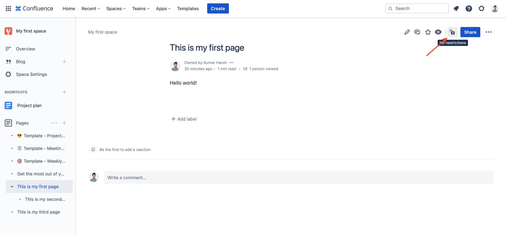 How to restore a deleted page in Confluence